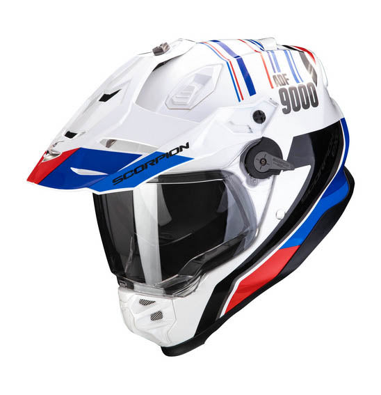 Scorpion EXO ADF-9000 AIR DESERT - White/Blue/Red – CMG Motorcycles
