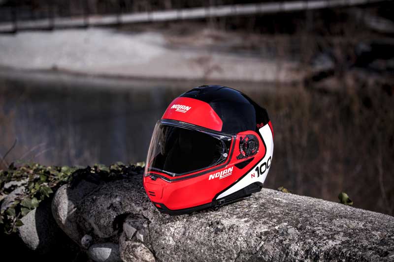 Nolan N100-5 PLUS N-Com Flip Face Helmet - red – CMG Motorcycles