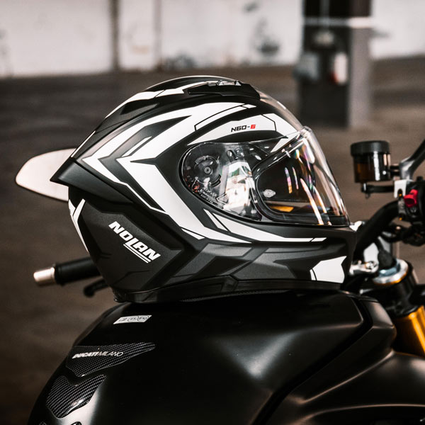 Nolan N60-6 Full Face Helmet - black/white - XXL only – CMG Motorcycles